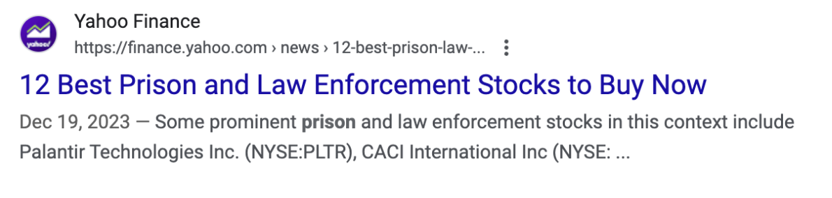 Publicly Traded Private Prisons - The Flaw